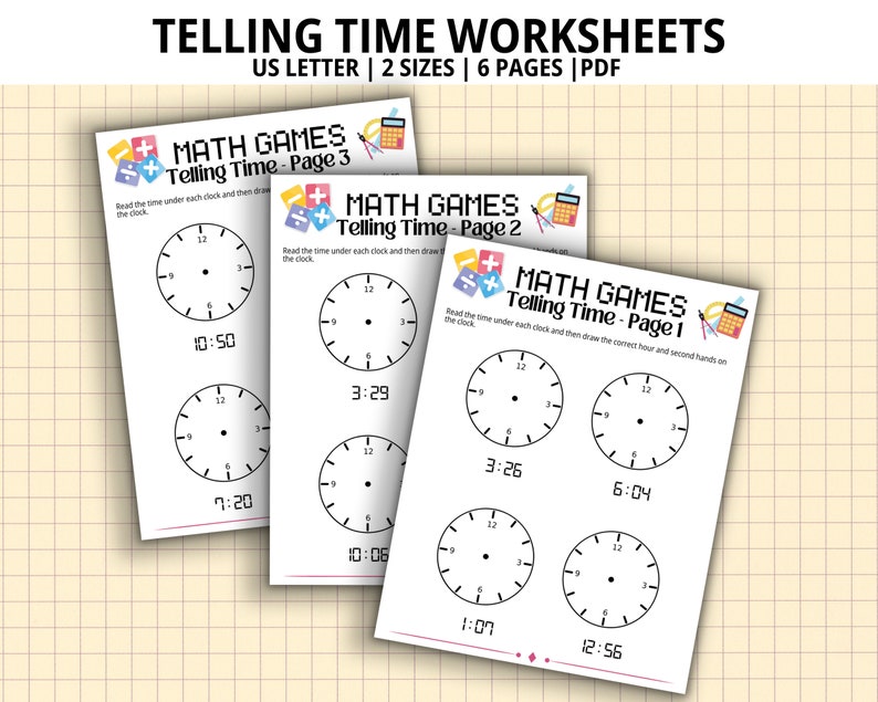 Telling Time Worksheets, Math Worksheets, Math Teacher, Math Activities ...