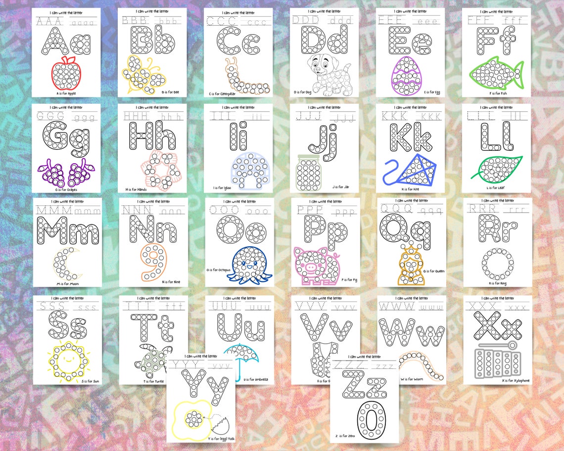 Alphabet Preschool Tracing Worksheets, Dot Marker, Alphabet Letters ...