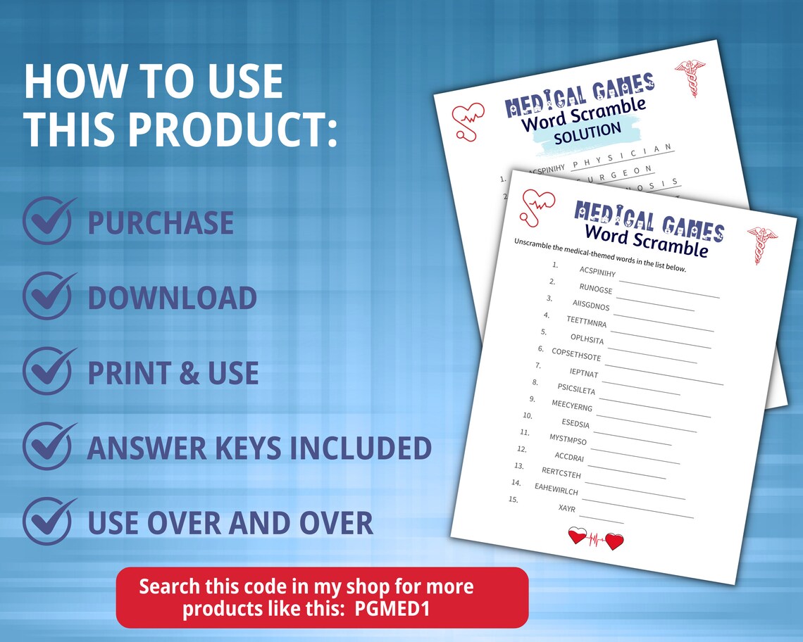 Medical Word Scramble, Medical Games, Nursing Games, Nurse Games ...