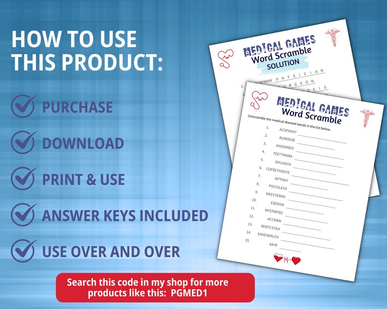 Medical Word Scramble, Medical Games, Nursing Games, Nurse Games ...