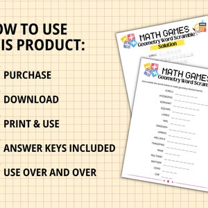 Geometry Word Scramble, Geometry Game, Math Games, Math Teacher, Math ...