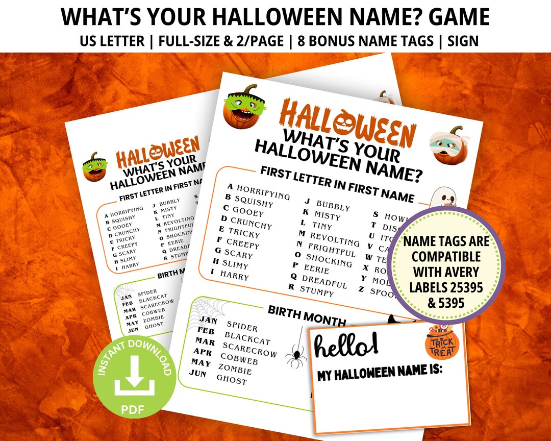 Whats Your Halloween Name, Halloween Name Game, Whats Your Name ...