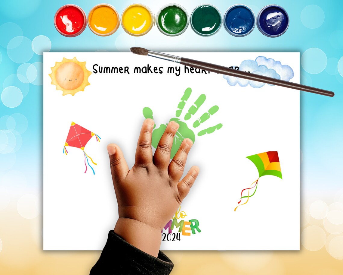 Summer Handprint Craft, Kite Handprint Craft, Summer Handprint Art ...