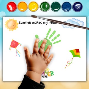 Summer Handprint Craft, Kite Handprint Craft, Summer Handprint Art ...