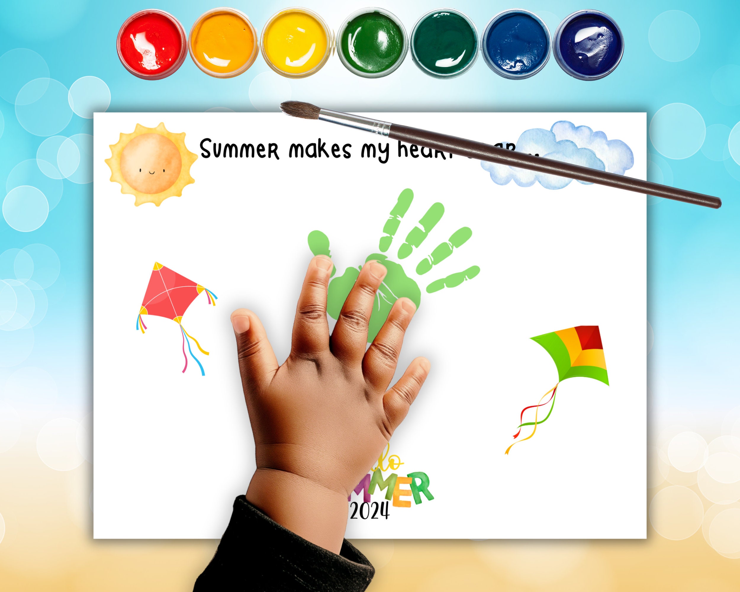 Summer Handprint Craft, Kite Handprint Craft, Summer Handprint Art ...