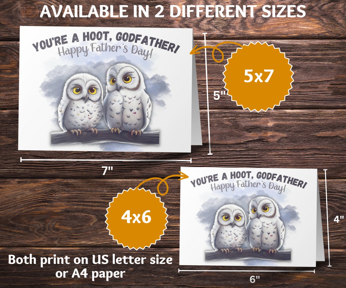 Godfather Card for Fathers Day, Printable, Blank Fathers Day Card ...