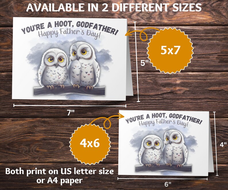 Godfather Card for Fathers Day, Printable, Blank Fathers Day Card ...