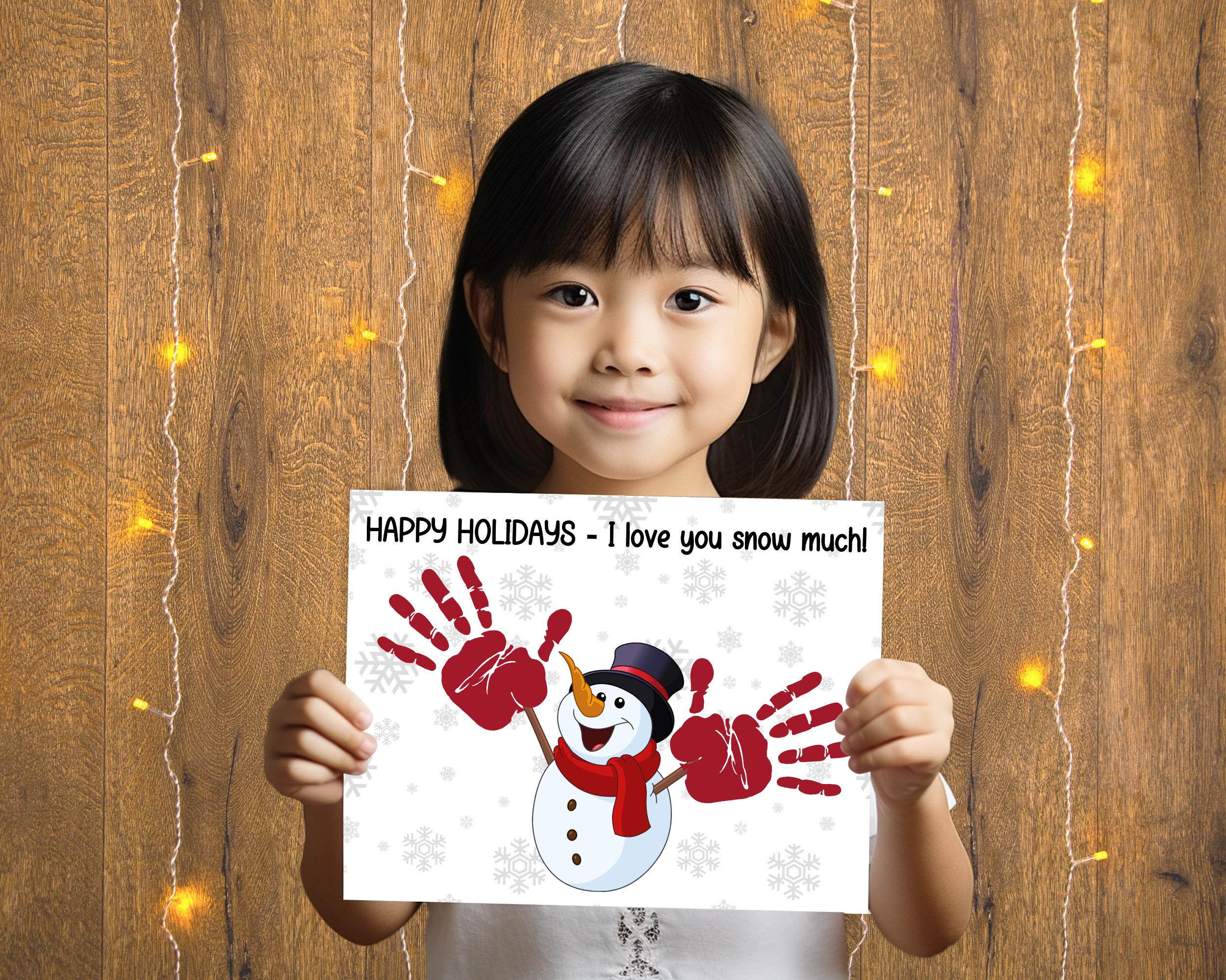Christmas Handprint Craft, Snowman Handprint, Winter Handprint Craft ...
