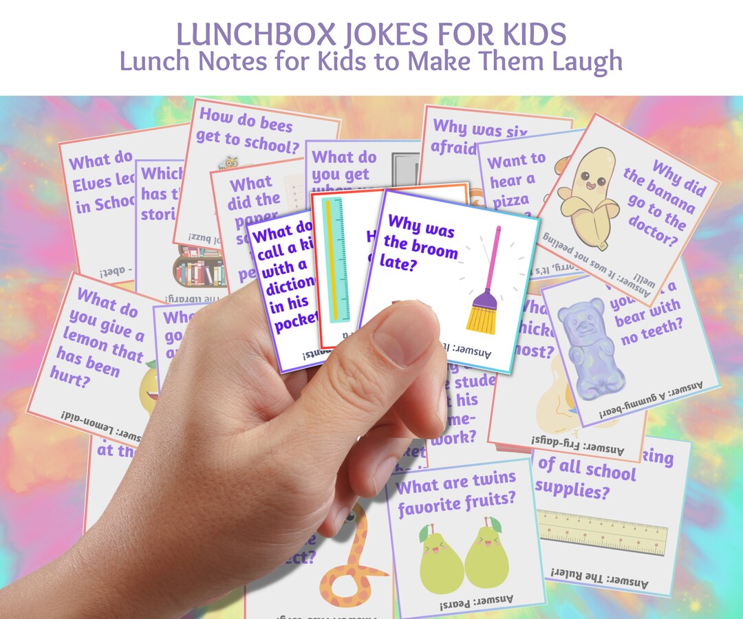 Printable Lunchbox Jokes for Kids, Lunchbox Notes for Kids, Kids Lunch ...