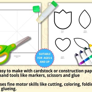 Tulip Cut and Paste Craft, Mothers Day Craft, Unique Gift for Mom ...
