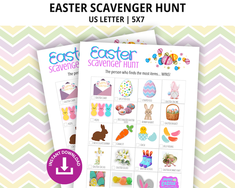Easter Scavenger Hunt, Easter Games, Scavenger Hunt for Kids, Family ...