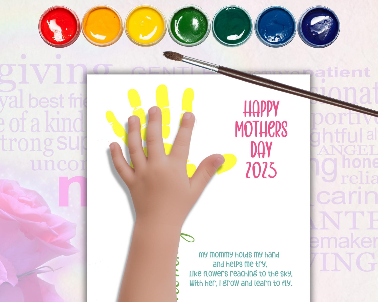 Mother's Day Handprint Craft, Mom Helps Me Grow, Handprint Art ...