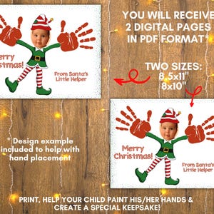 Editable Christmas Handprint Craft, Santa's Little Helper Handprint Art ...
