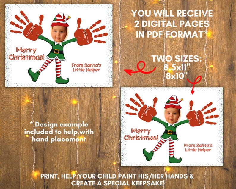 Editable Christmas Handprint Craft, Santa's Little Helper Handprint Art ...