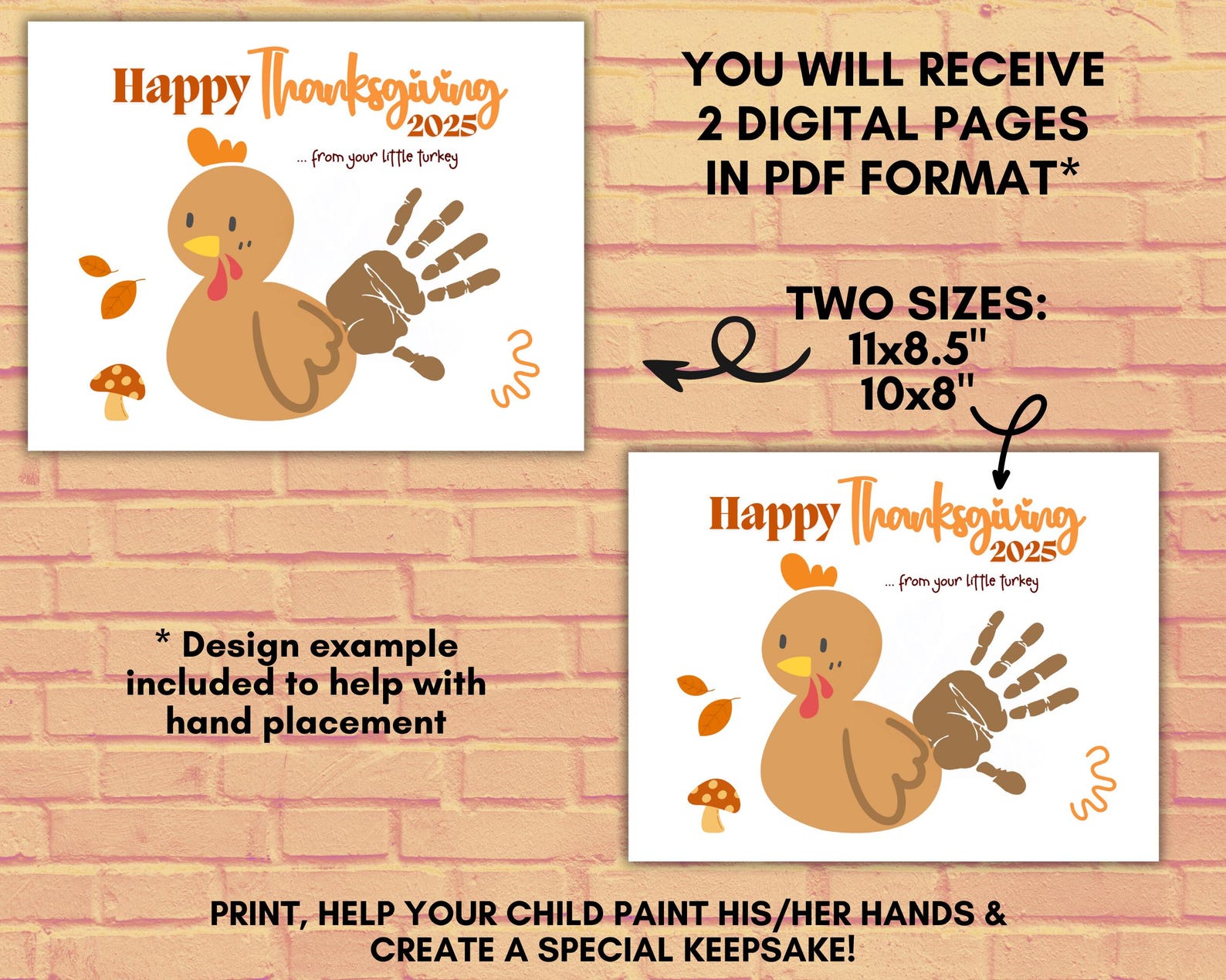 Thanksgiving Handprint Craft, My Little Turkey Handprint, Fall ...