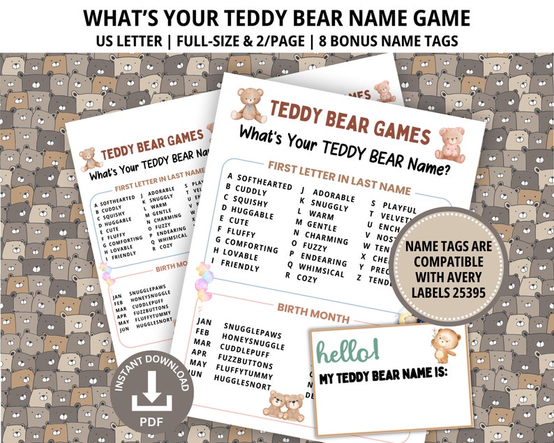 What's Your Teddy Bear Name, Teddy Bear Games, Name Game Generator ...