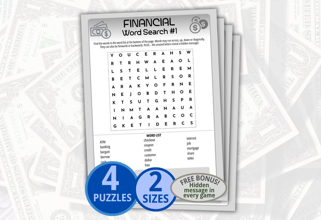 Financial Word Search, Money Word Search, Financial Literacy, Word ...