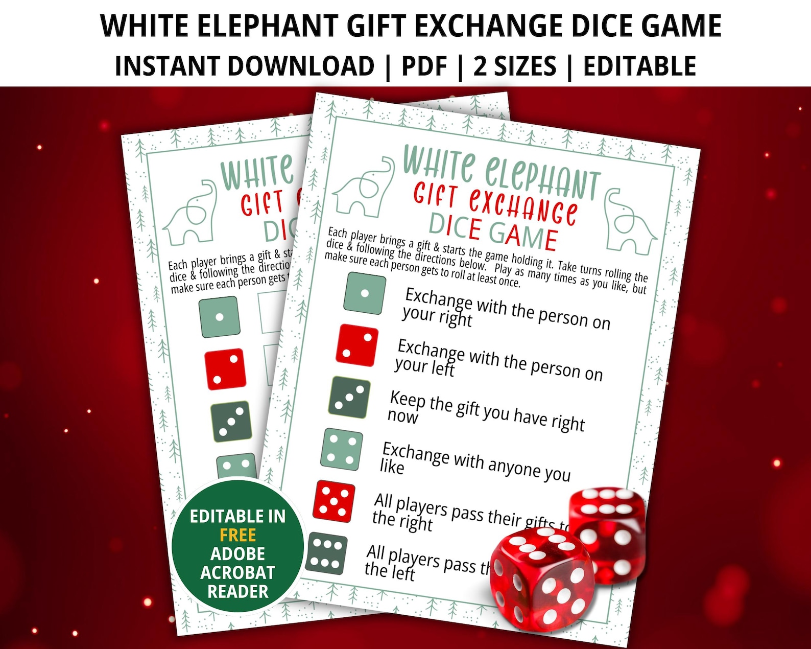 White Elephant Gift Exchange Game, Christmas Gift Exchange, Christmas ...