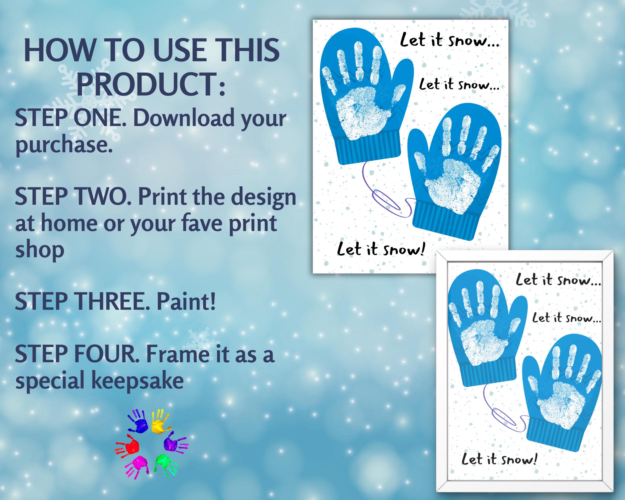Winter Handprint Crafts, Let It Snow, Handprint Art, Winter Handprint ...