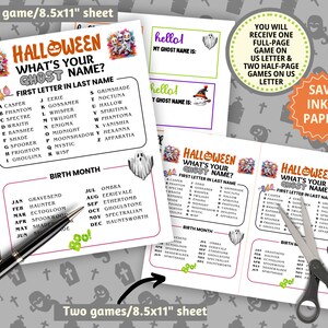 What's Your Ghost Name, Halloween Name Game, Whats Your Name, Printable ...