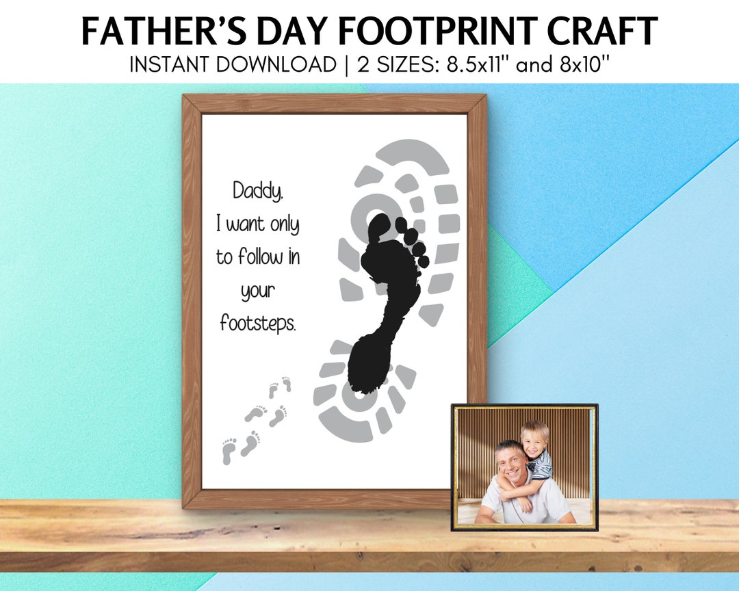 Father's Day Footprint Crafts, Fathers Day Footprint Art, Footprint ...