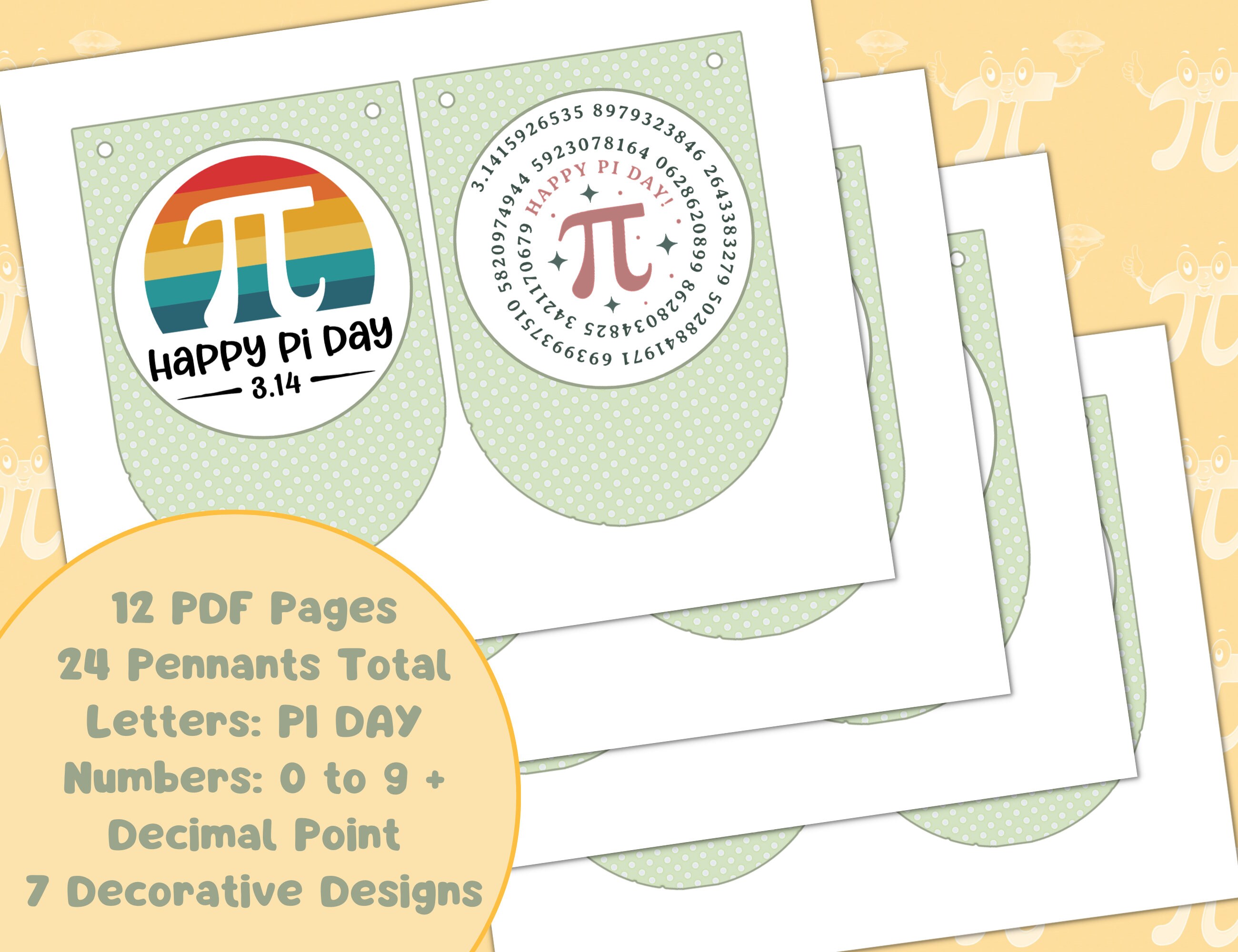 Printable Math Banner, Classroom Activities, Pi Day Banner, Spring ...
