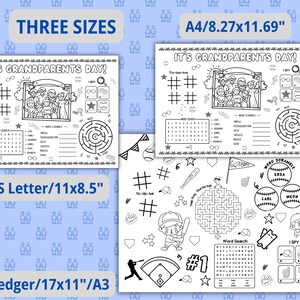 Grandparents Day Activity Sheet, Grandparents Day Craft, Kids Placemat ...