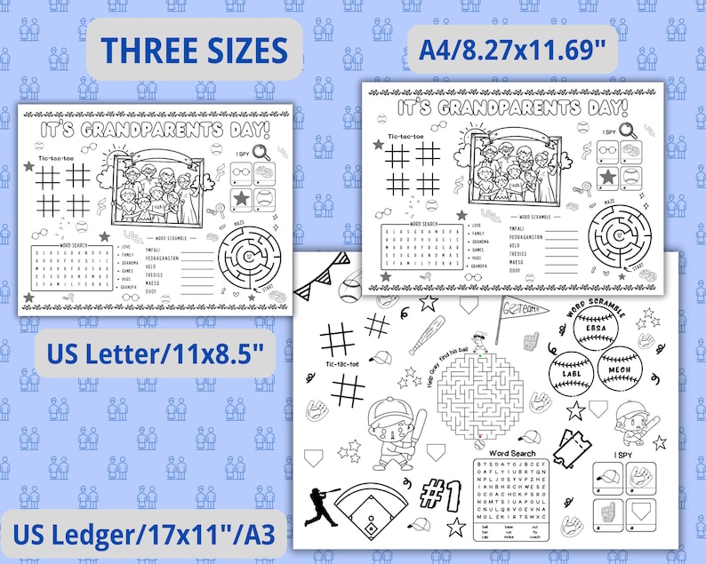 Grandparents Day Activity Sheet, Grandparents Day Craft, Kids Placemat ...