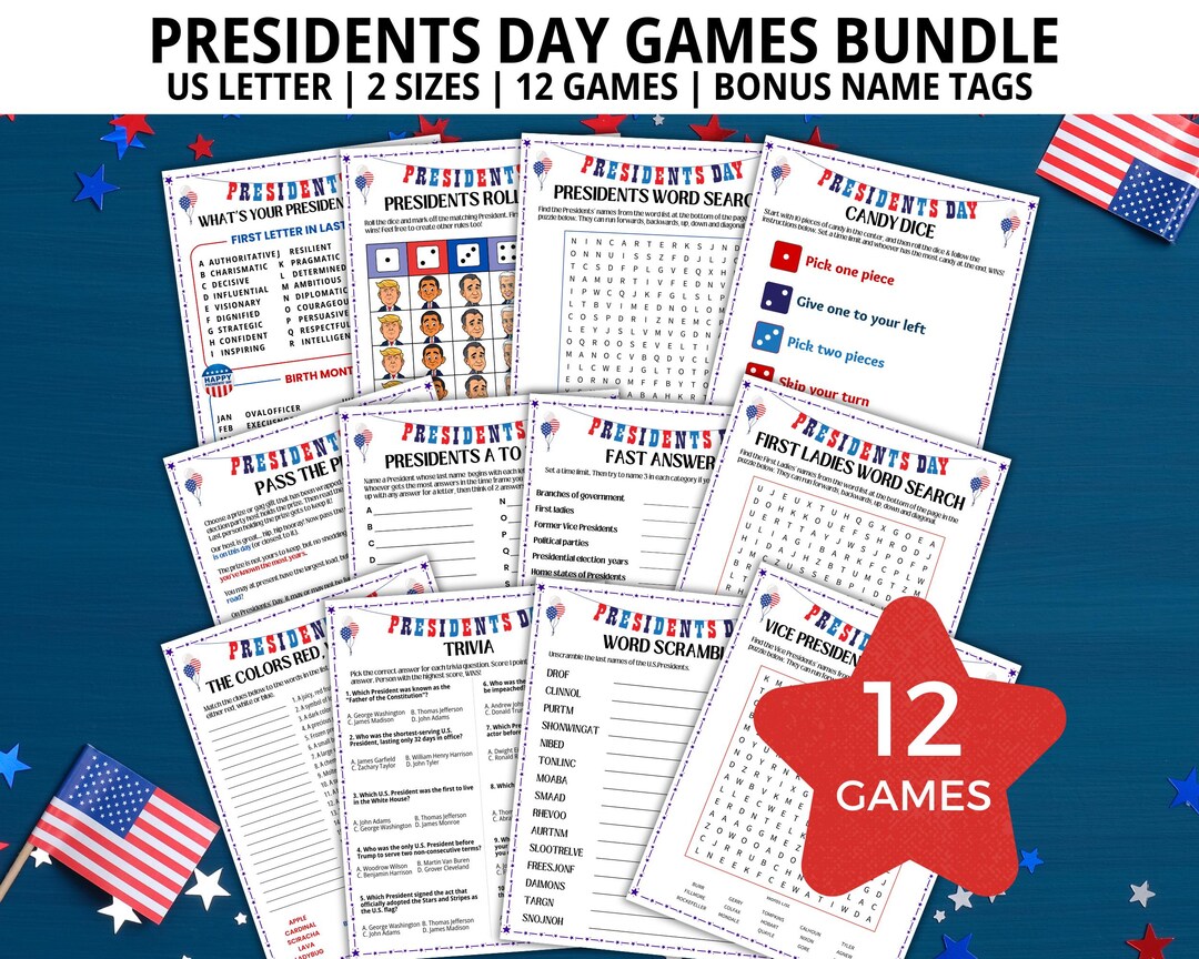 Presidents Day Games, Presidents Day Trivia, Patriotic Games ...
