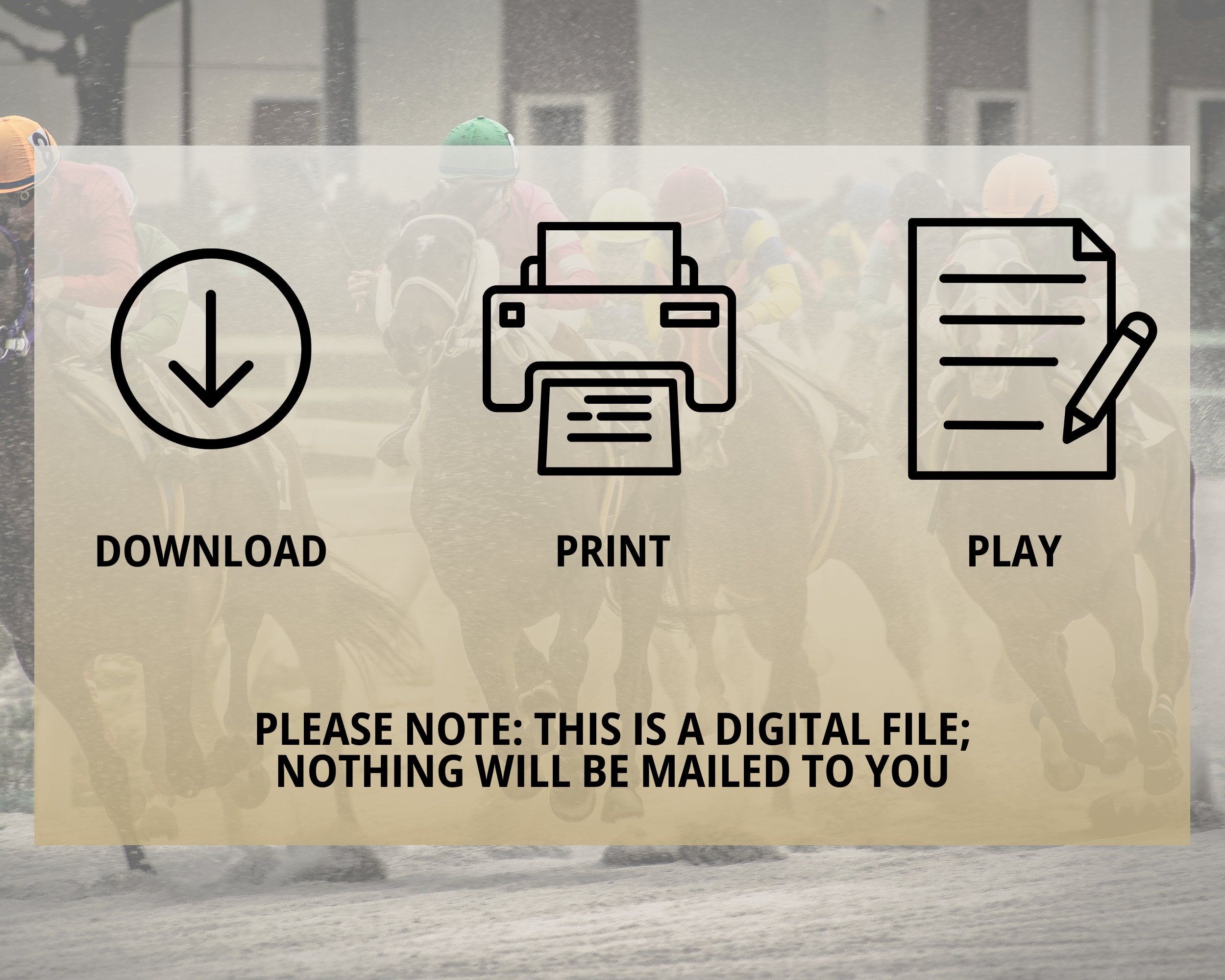 Horse Racing A to Z Word Race Game, Horse Race Game, Family Game Night ...