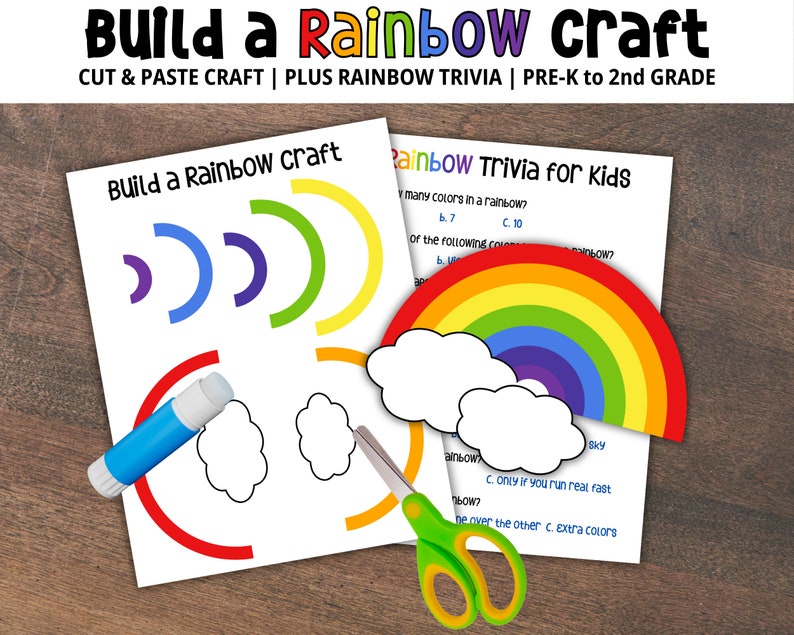 Build a Rainbow Craft, Cut and Paste Printable, Paper Craft for Kids ...