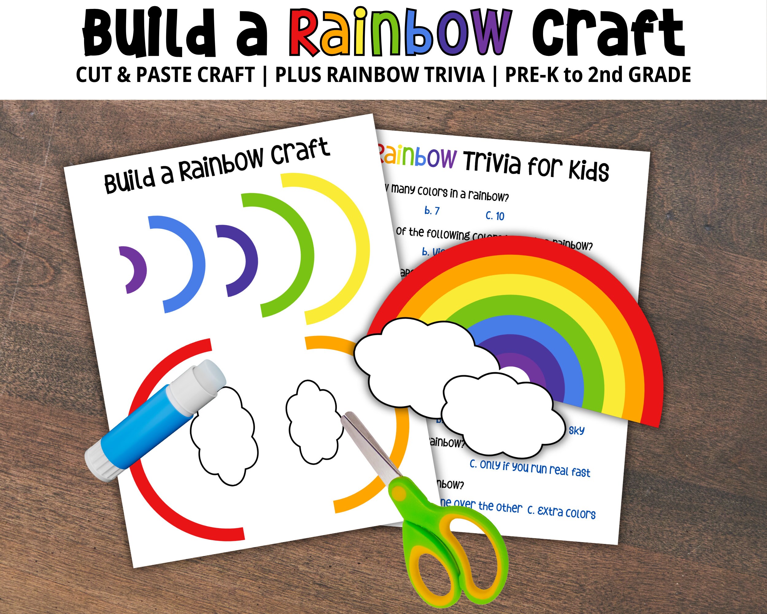 Build a Rainbow Craft, Cut and Paste Printable, Paper Craft for Kids ...