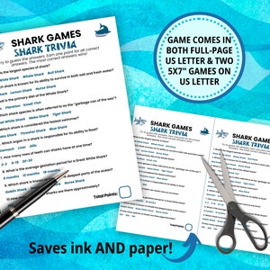 Shark Trivia Game, Shark Games, Shark Birthday Party, Birthday Games ...