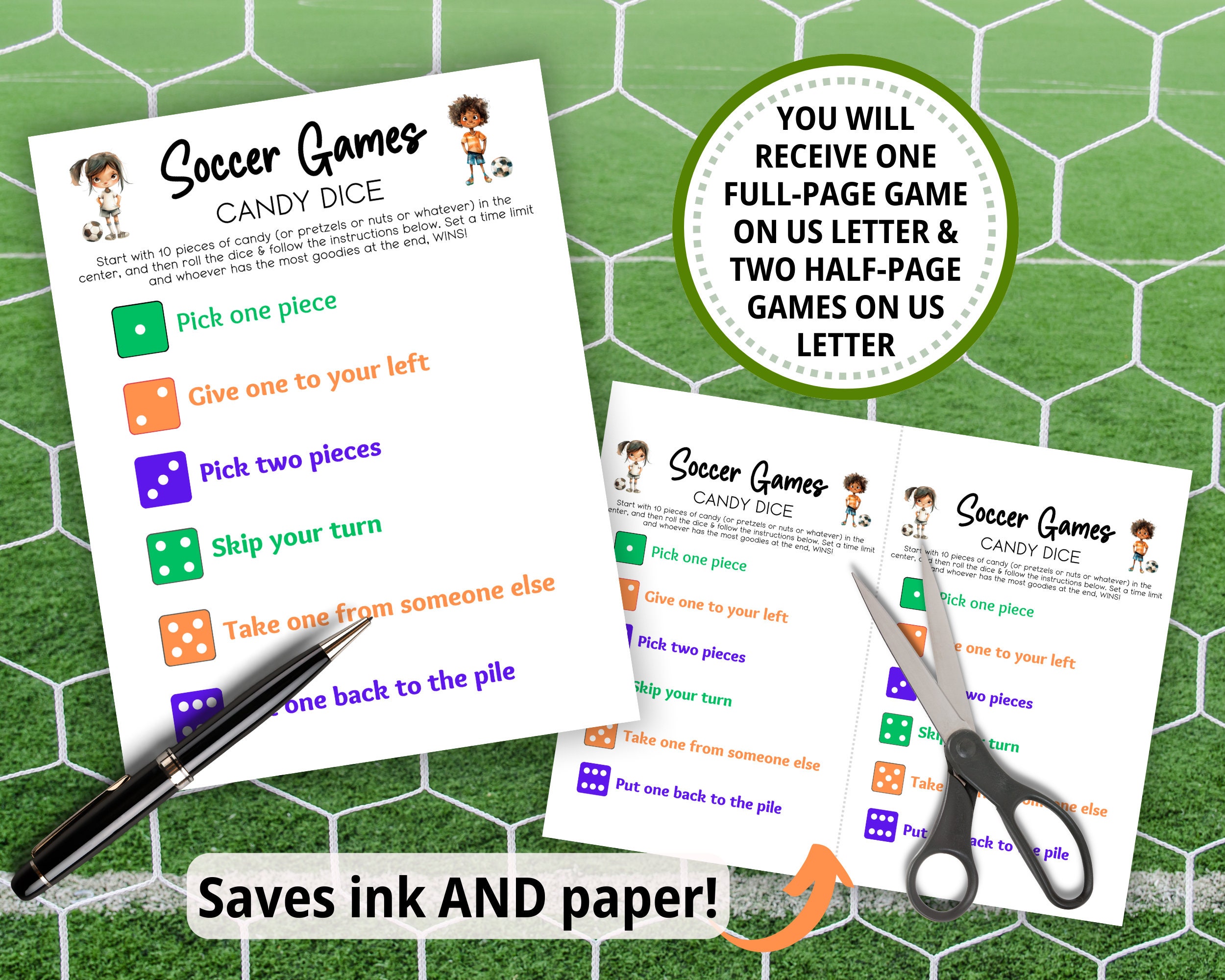 Soccer Candy Dice Game, Soccer Games, Group Games, Soccer Birthday ...