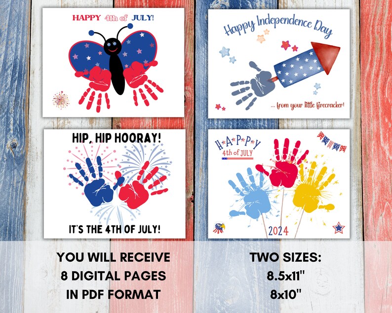 4th of July Handprint Craft, Patriotic Handprint Art, Handprint Sign ...