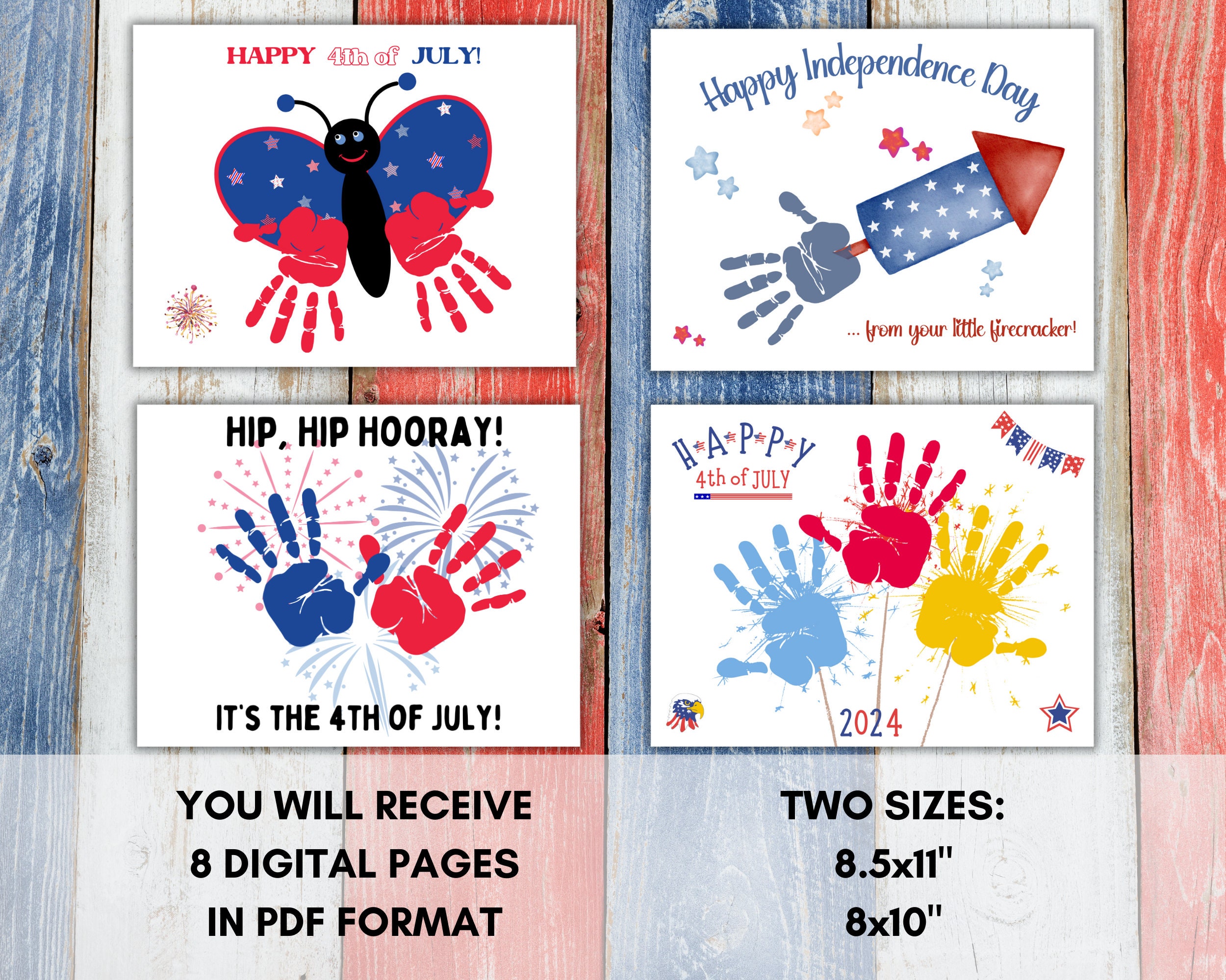 4th of July Handprint Craft, Patriotic Handprint Art, Handprint Sign ...
