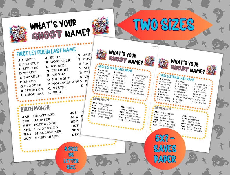 What's Your Ghost Name, Halloween Name Game, Whats Your Name, Printable ...