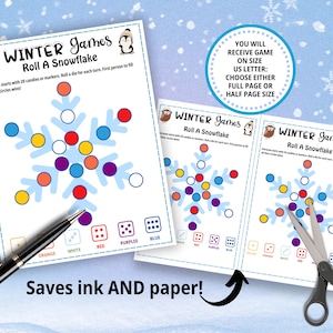 Roll a Snowflake Dice Game, Winter Games, Wintertime Games, Candy Dice ...
