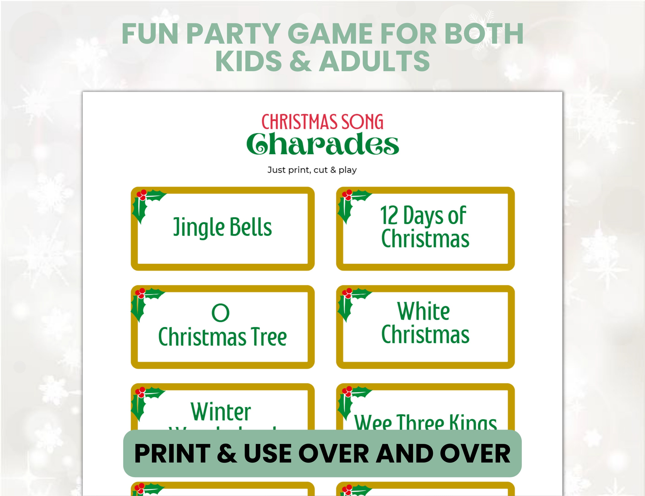 Christmas Charades, Christmas Songs, Christmas Games, Classroom Games ...