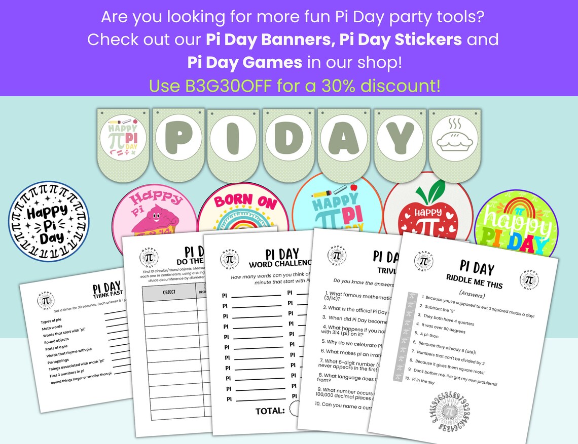 Printable Pi Day Cupcake Toppers, Pi Day Dessert Toppers, Download ...