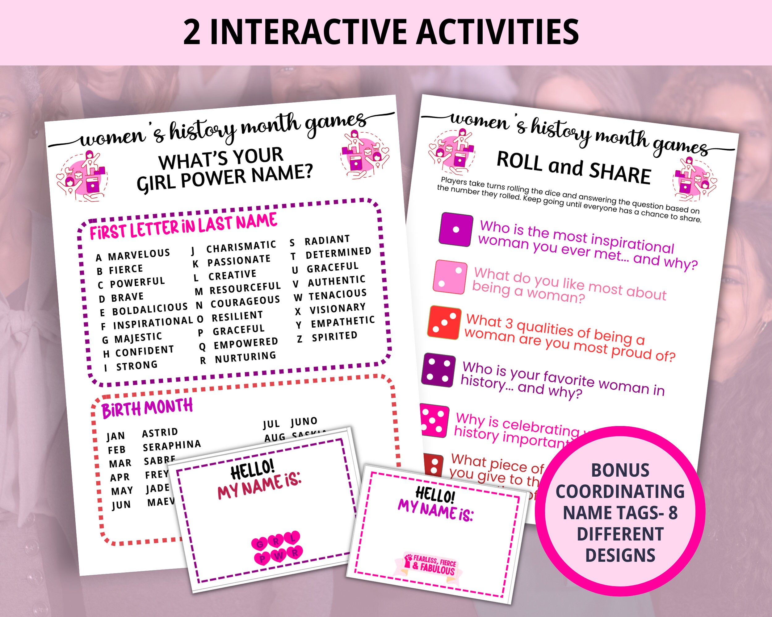 Womens History Month Games Bundle, Womens History Month, Family Game ...