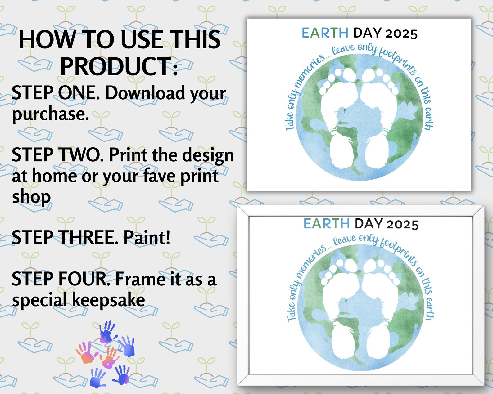 Earth Day Footprint Craft, Take Only Memories, Handprint Art, Handprint ...