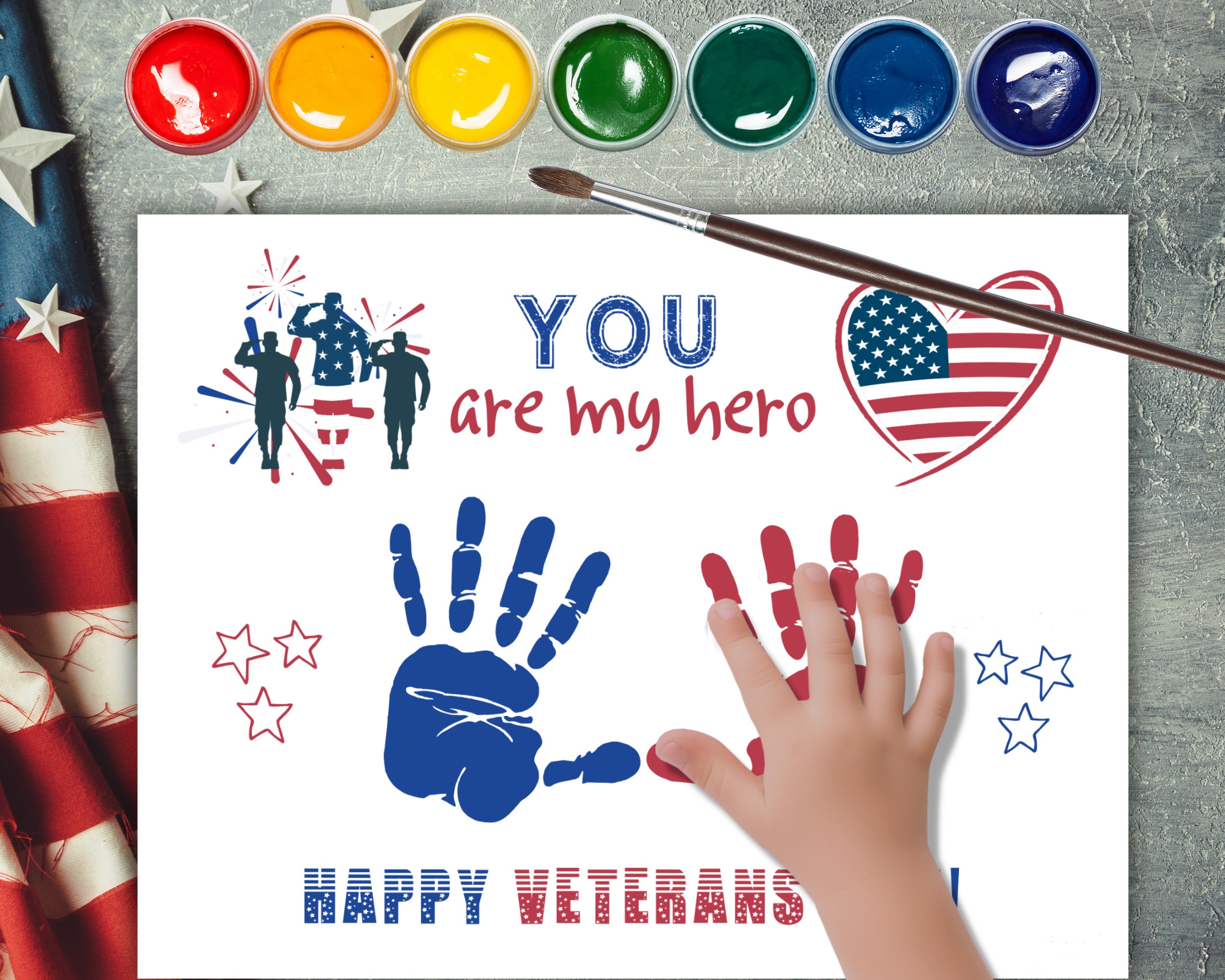 Veterans Day Handprint Craft, Patriotic Handprint Art, Handprint Sign ...