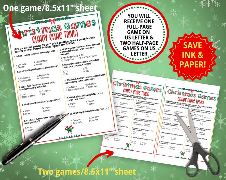 Candy Cane Trivia, Christmas Games, Christmas Trivia, Trivia Question ...
