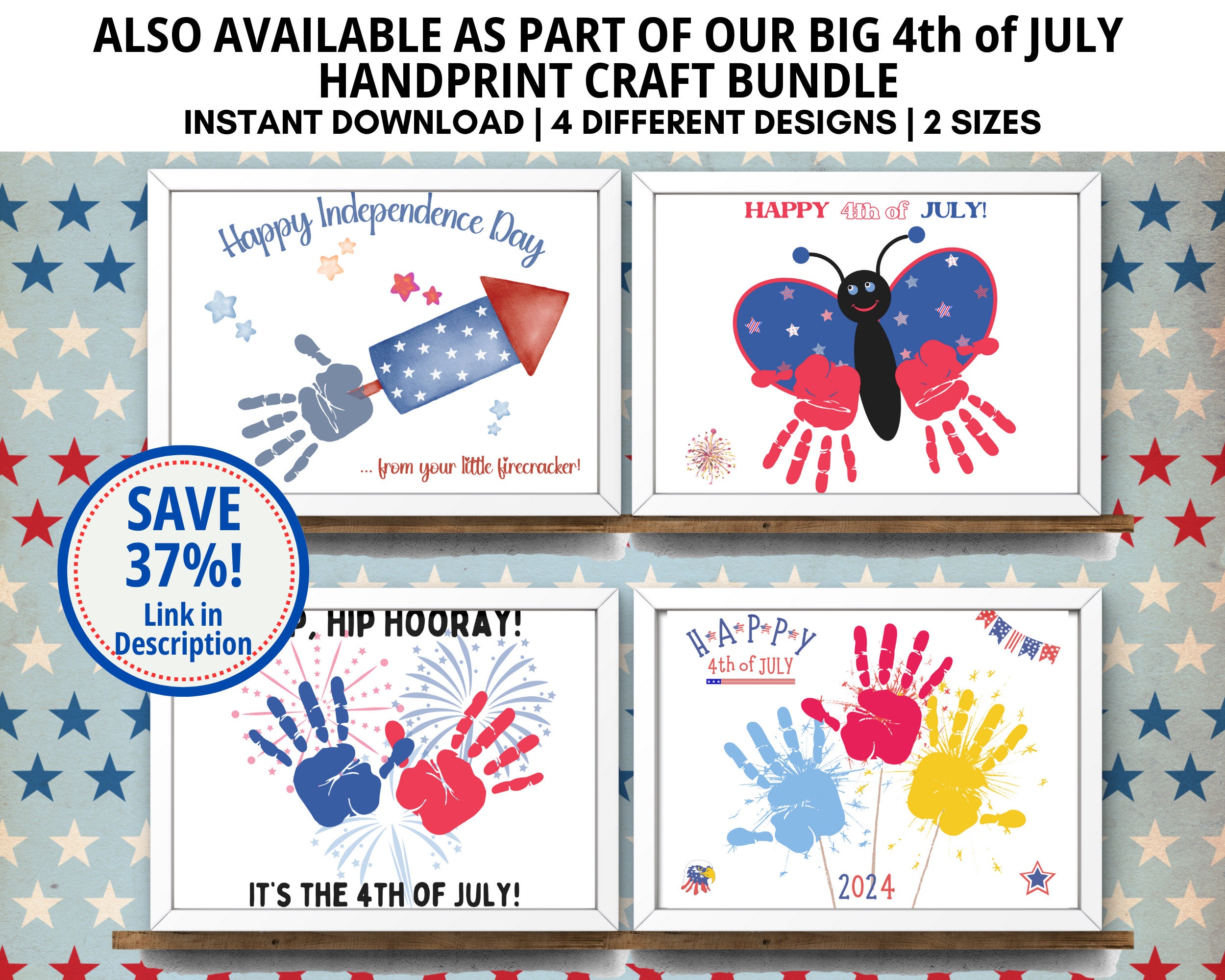 Patriotic Butterfly Handprint Craft, 4th of July Handprint Craft ...