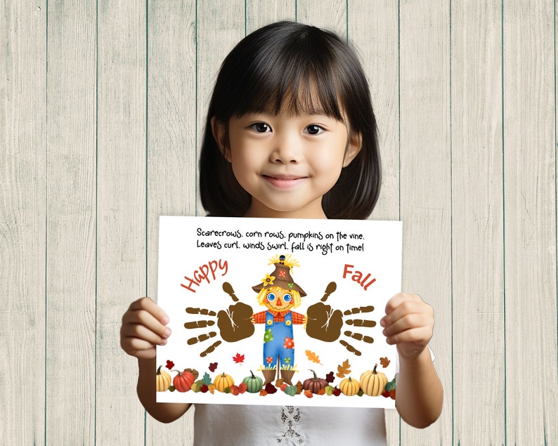 Scarecrow Handprint Craft, Fall Handprint Craft, Fall Handprint Art ...