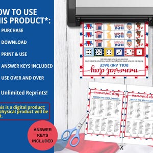 Memorial Day Games, 12 Game Bundle, Trivia Games, Patriotic Games ...