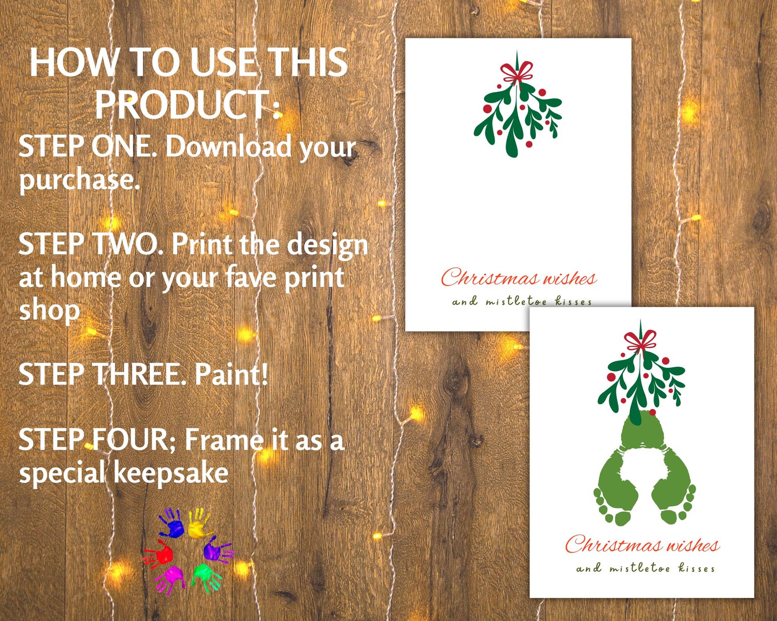 Christmas Handprint Craft, Mistletoe Footprint, Winter Handprint Craft ...