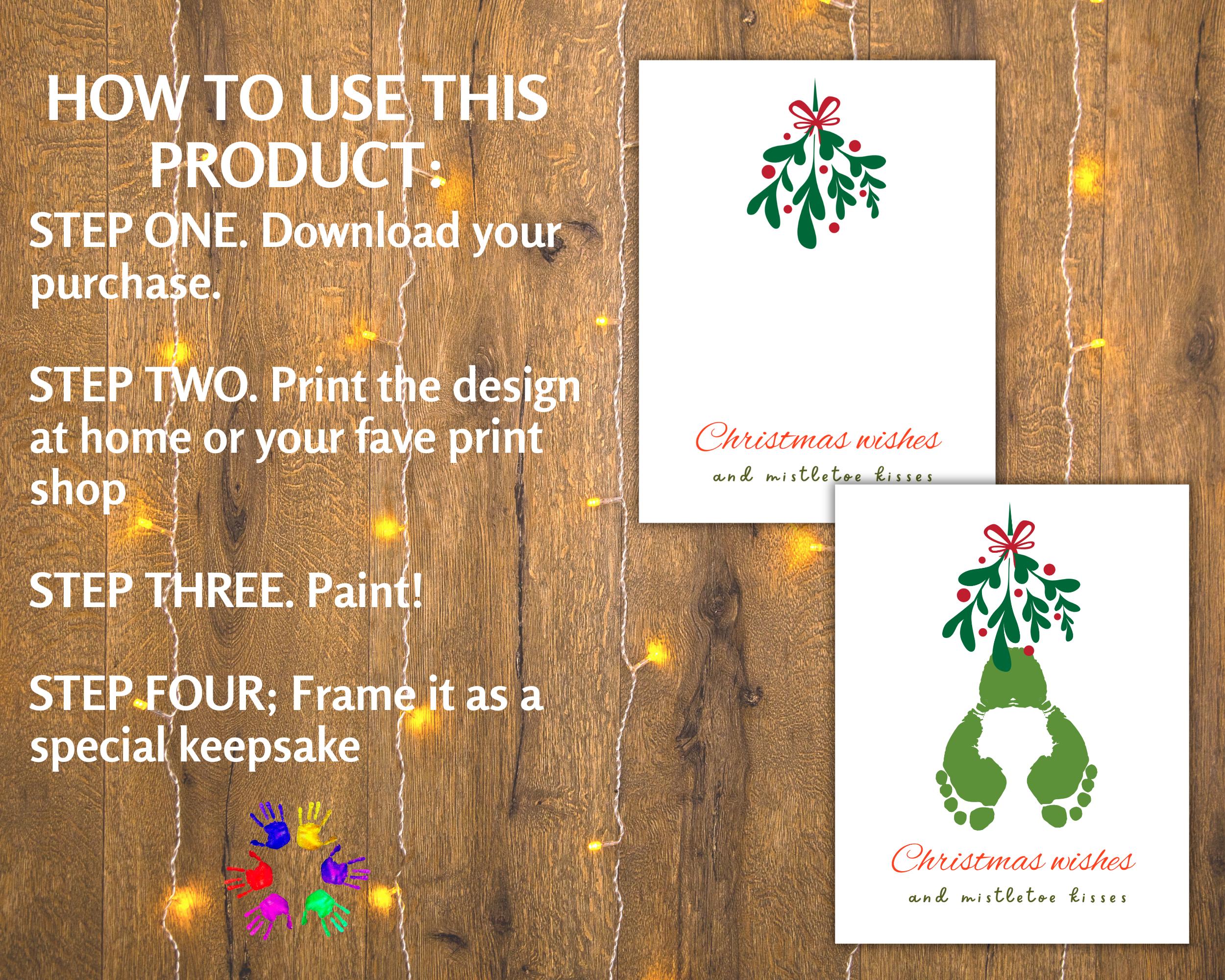 Christmas Handprint Craft, Mistletoe Footprint, Winter Handprint Craft ...