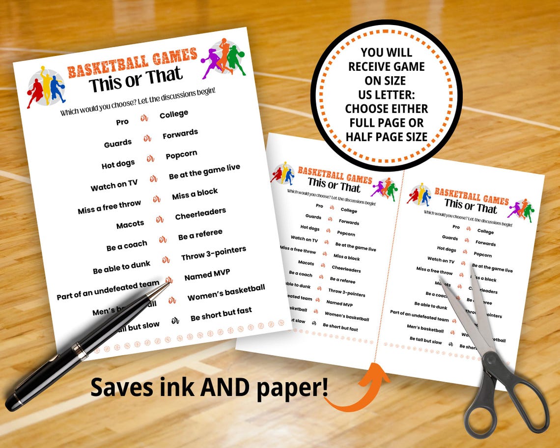 Basketball This or That Game, Basketball Games, Basketball Party ...